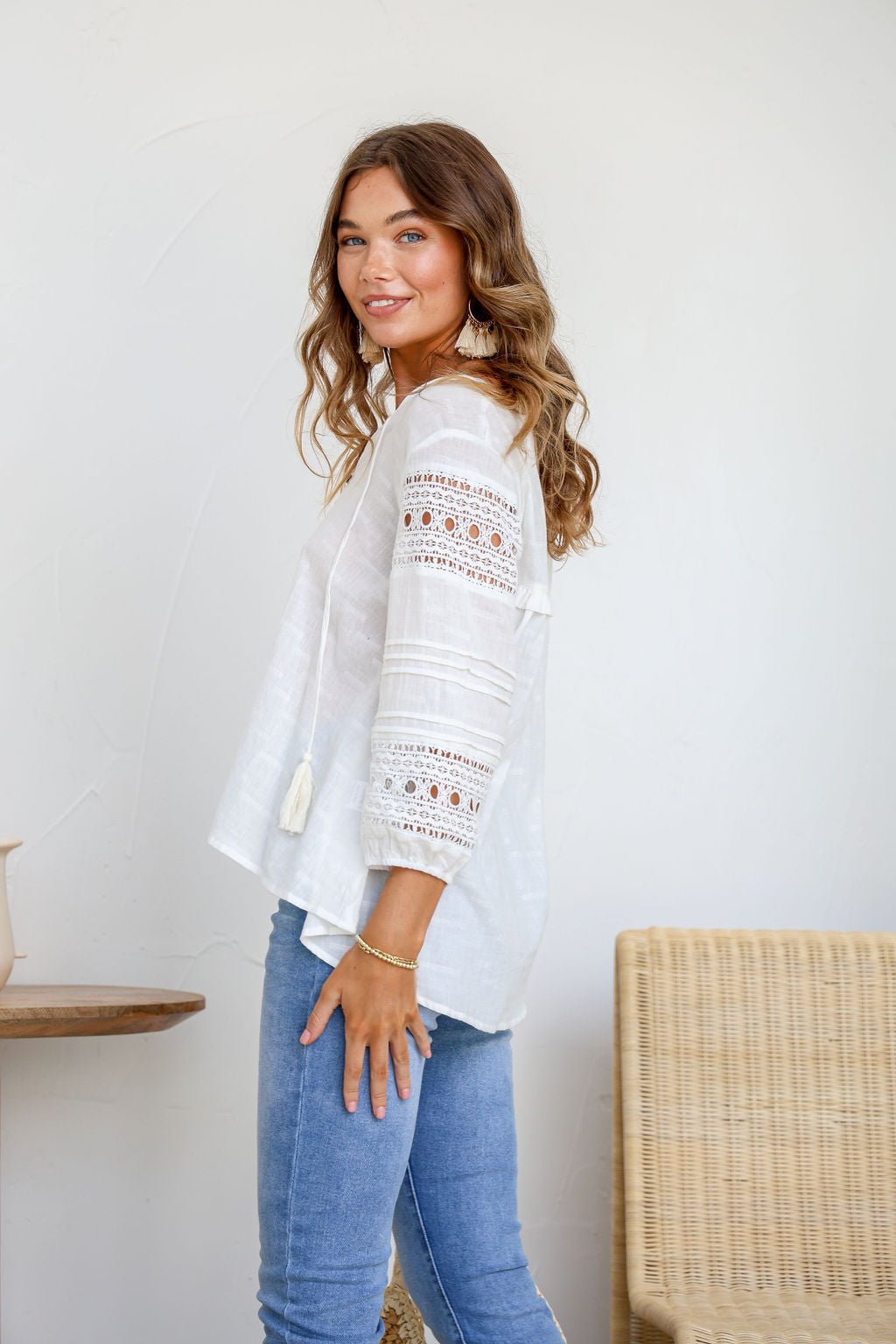 Women's Margo Cotton Top in White | Arlow Boutique Australia